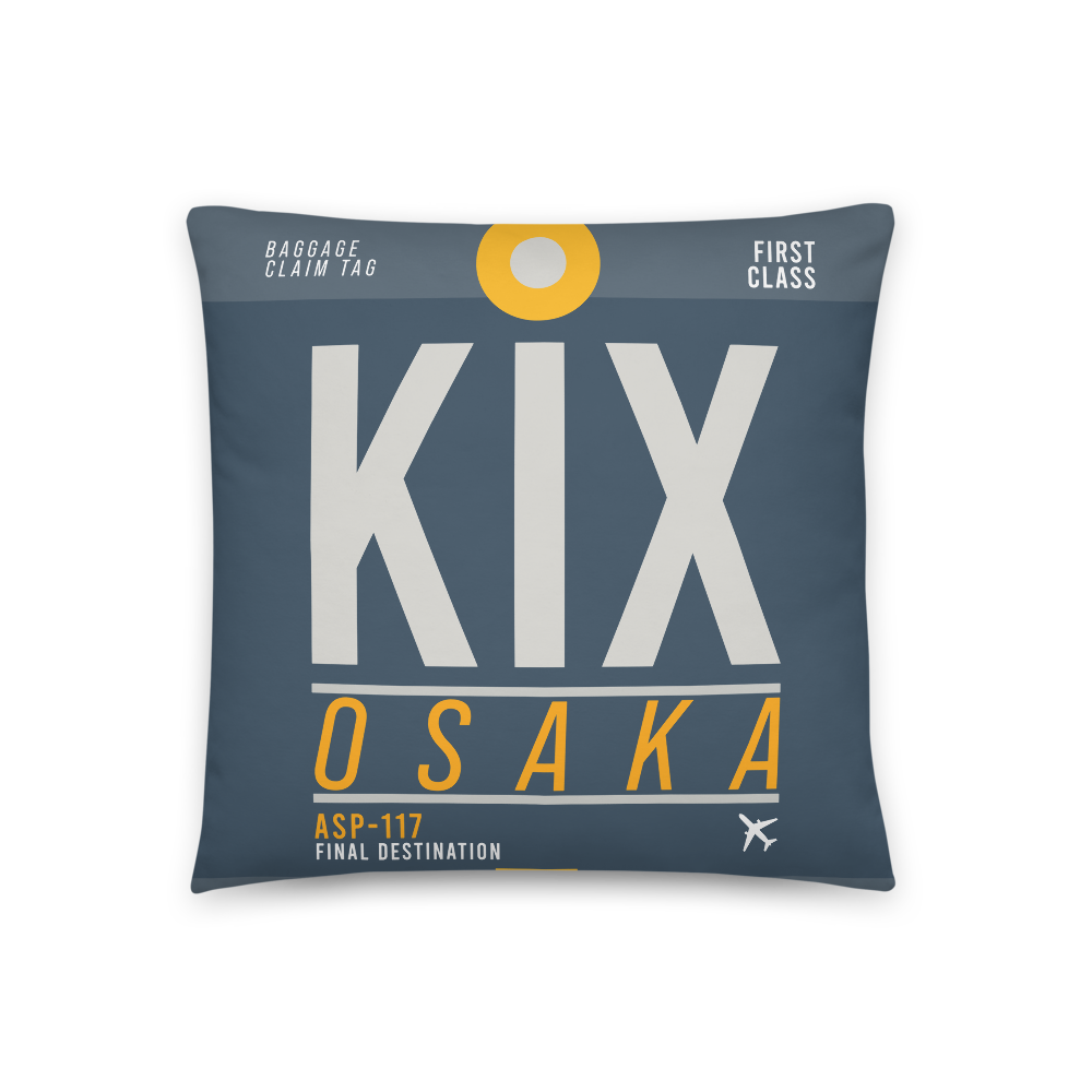 KIX - Flughafen Osaka Code Dekokissen 46 cm x 46 cm - personalisierbar ...