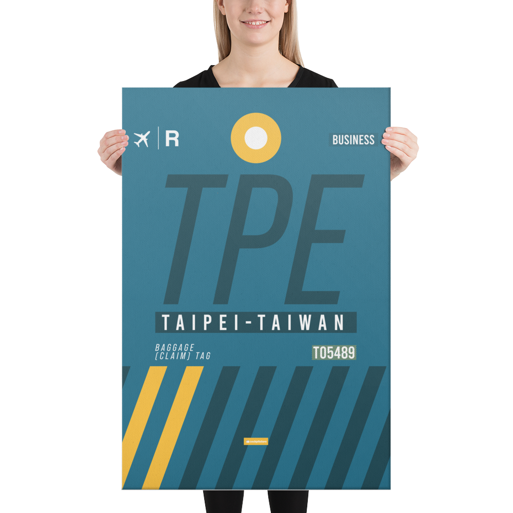 Leinwanddruck - TPE - Taipei Flughafen Code – Cockpitstore