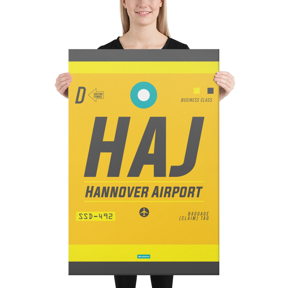 Leinwanddruck - HAJ - Hannover Flughafen Code – Cockpitstore