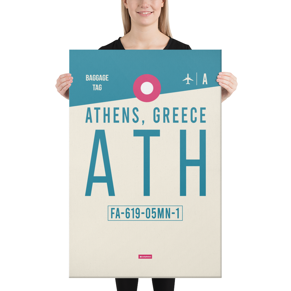 Leinwanddruck - ATH - Athens Flughafen Code – Cockpitstore