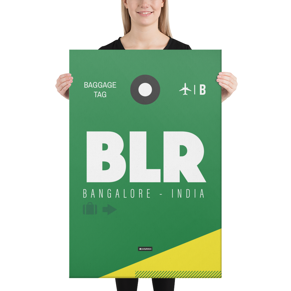 Leinwanddruck - BLR - Bangalore Flughafen Code – Cockpitstore