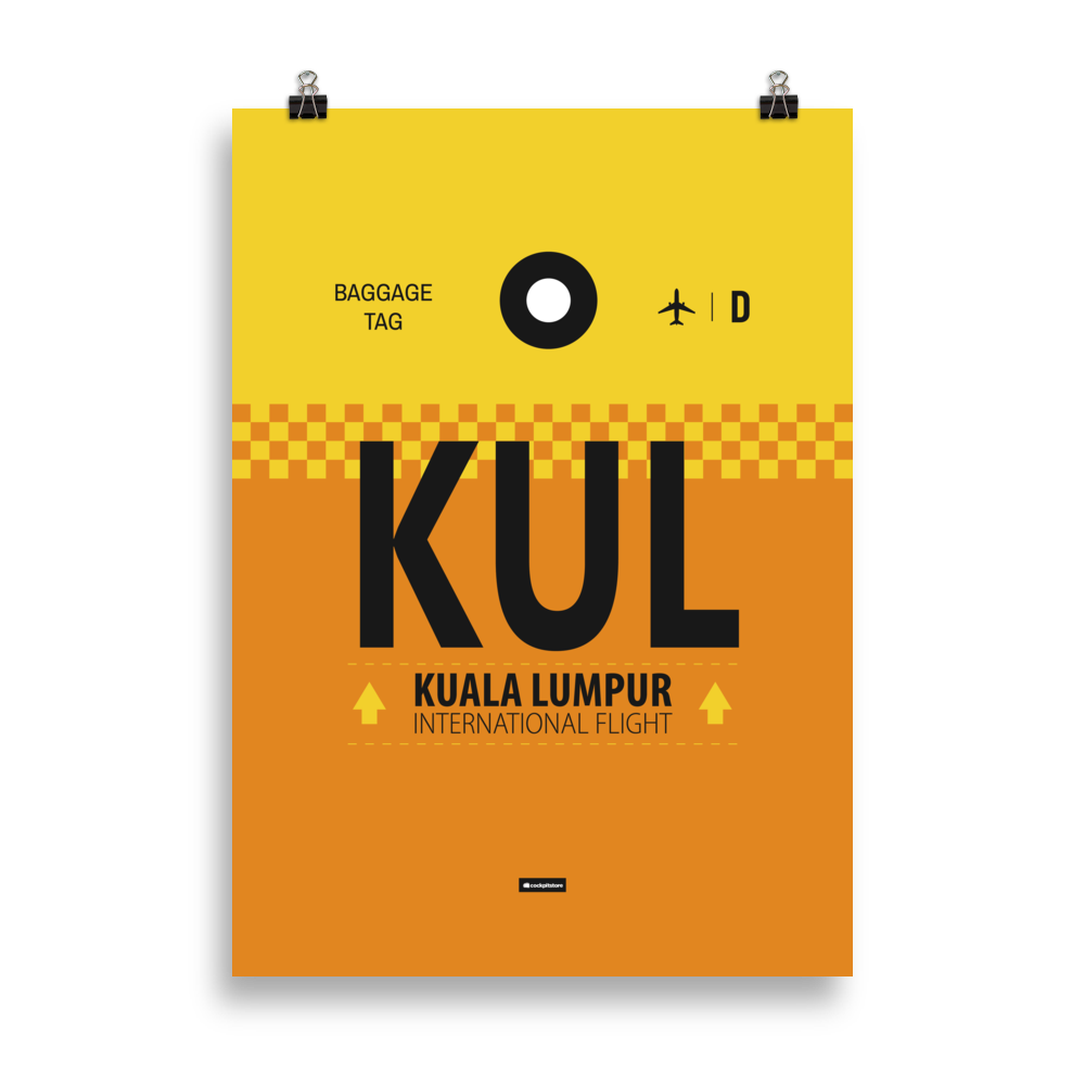 KUL - Kuala Lumpur Premium Poster – Cockpitstore