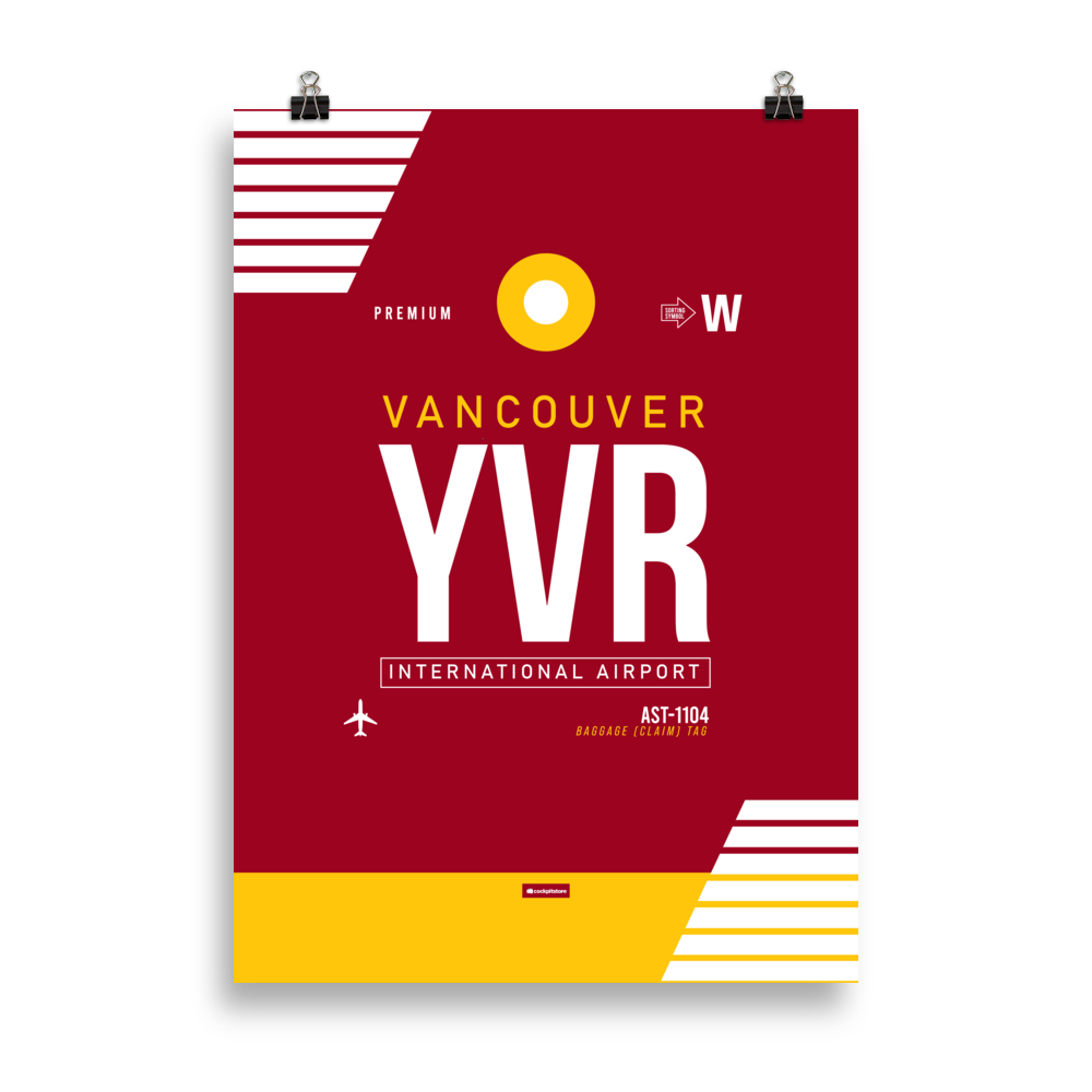 YVR - Vancouver Premium Poster – Cockpitstore
