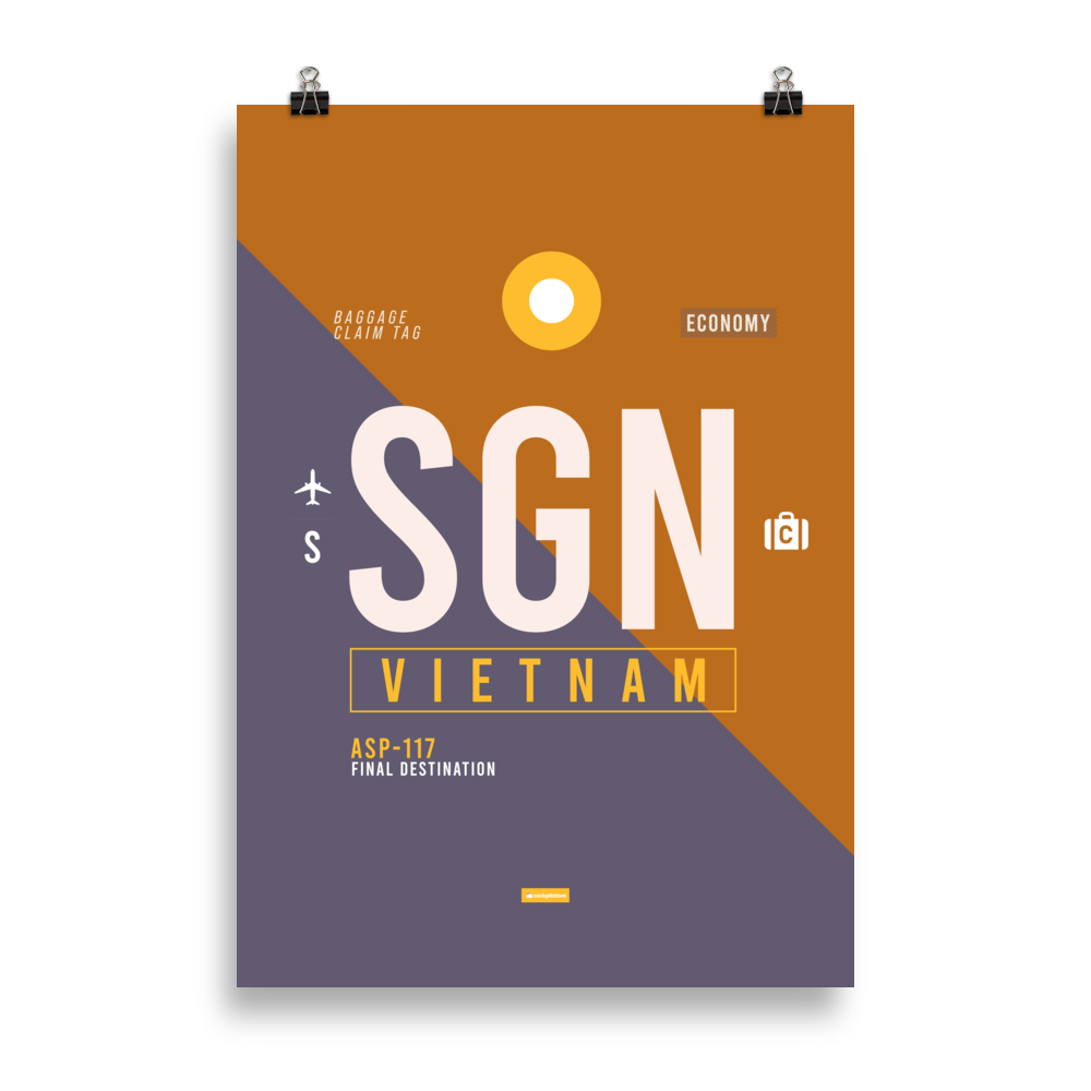 SGN - Ho Chi Minh Premium Poster – Cockpitstore