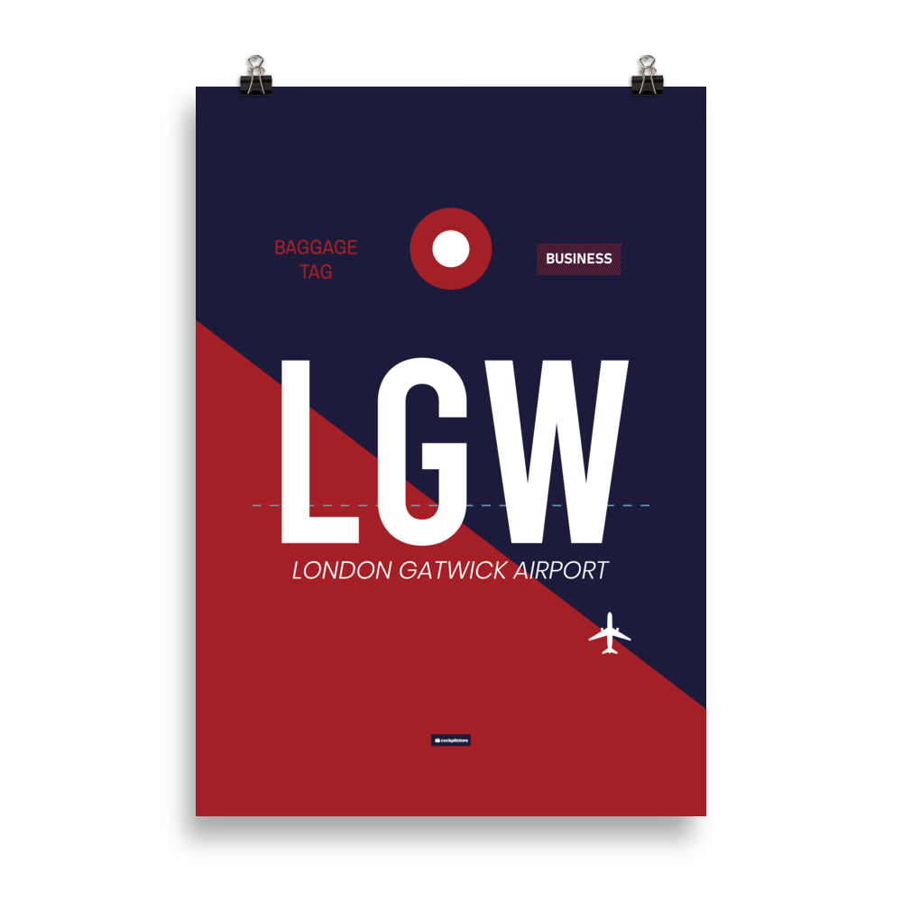 LGW - London - Gatwick Premium Poster – Cockpitstore