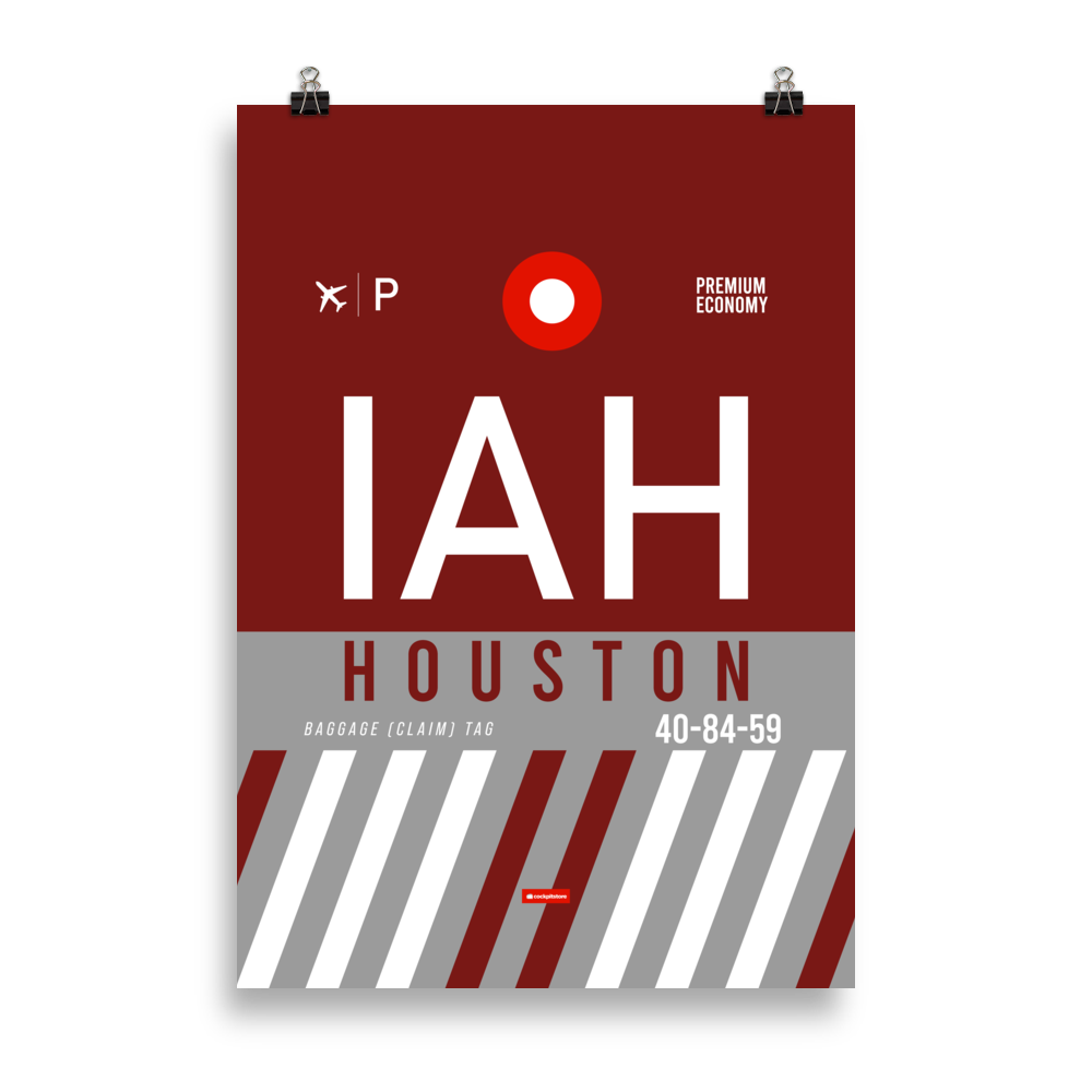 IAH - Houston Premium Poster – Cockpitstore
