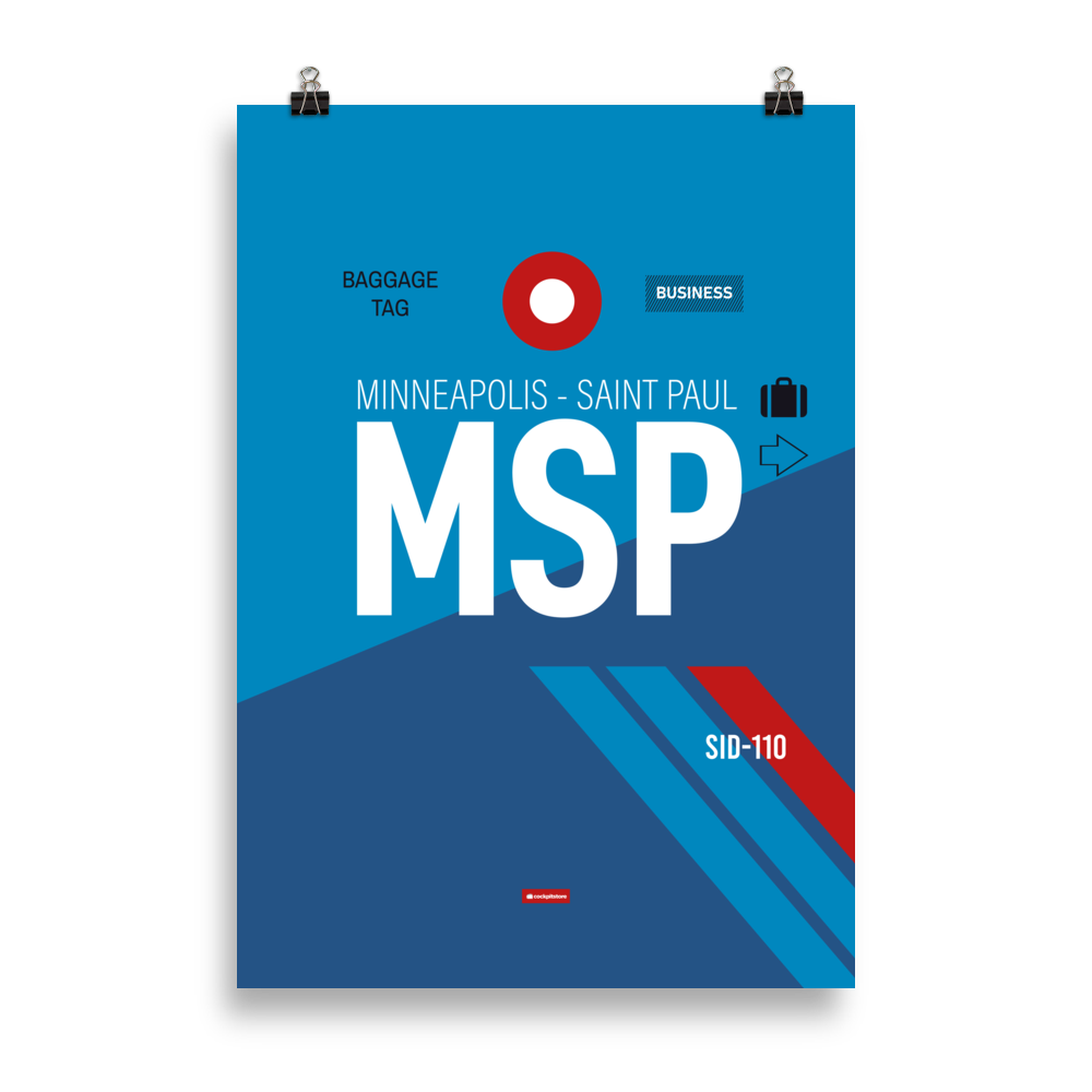 MSP - Minneapolis - Saint Paul Premium Poster – Cockpitstore