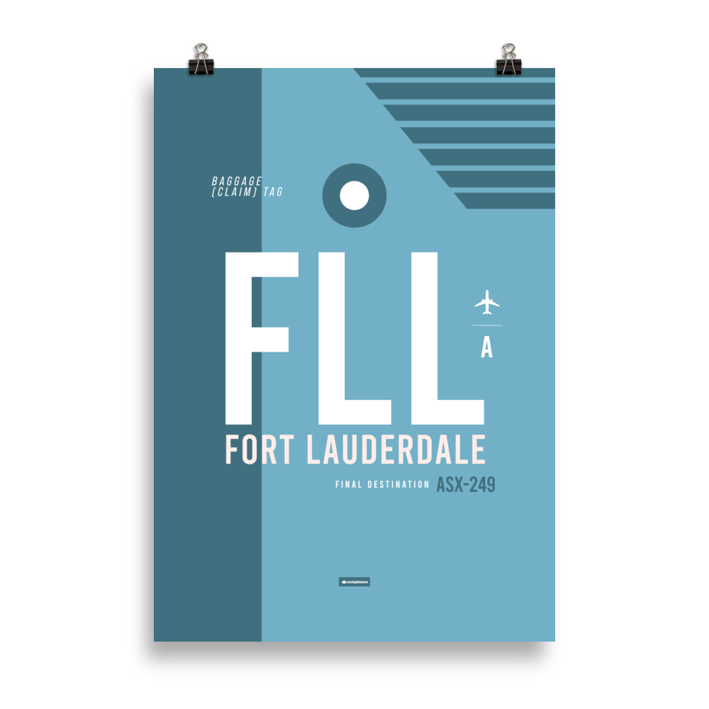 FLL - Fort Lauderdale Premium Poster – Cockpitstore