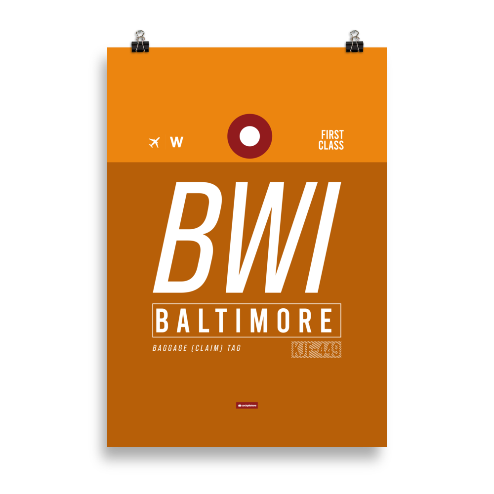 BWI - Baltimore Premium Poster – Cockpitstore