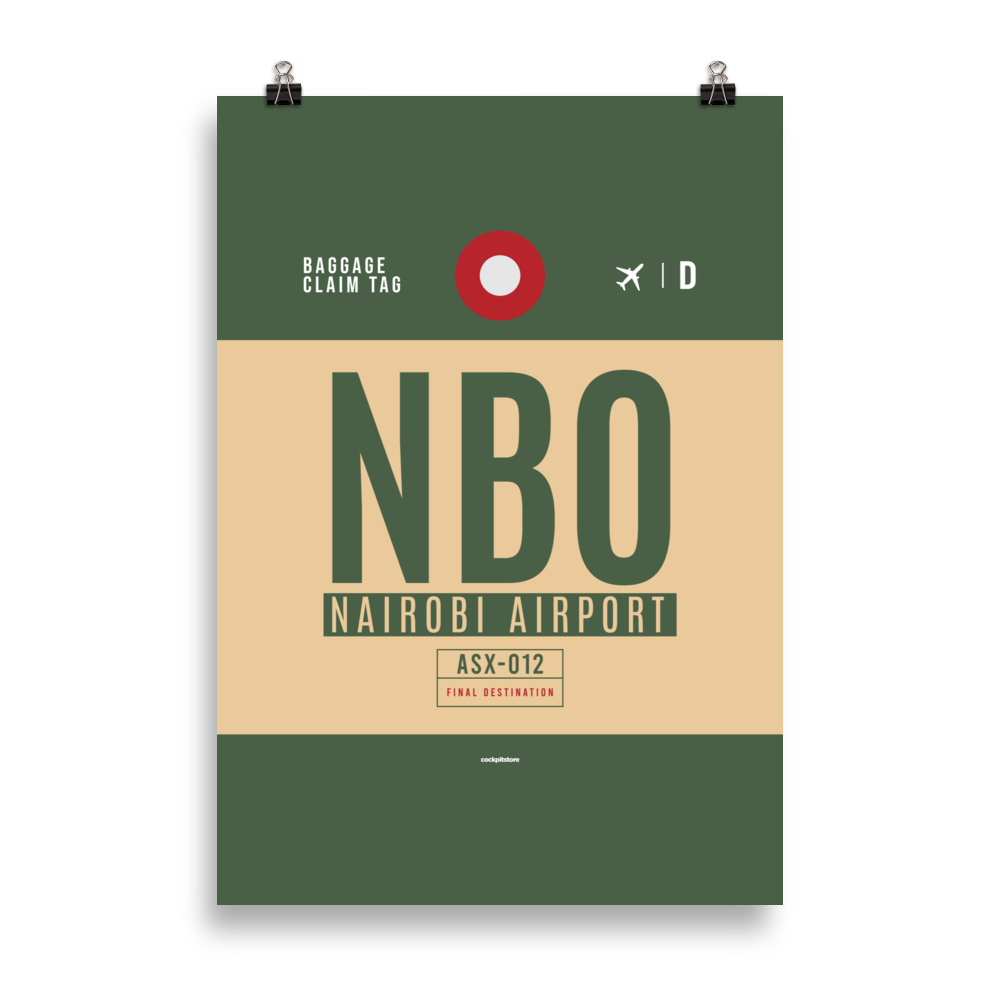 NBO - Nairobi Premium Poster – Cockpitstore
