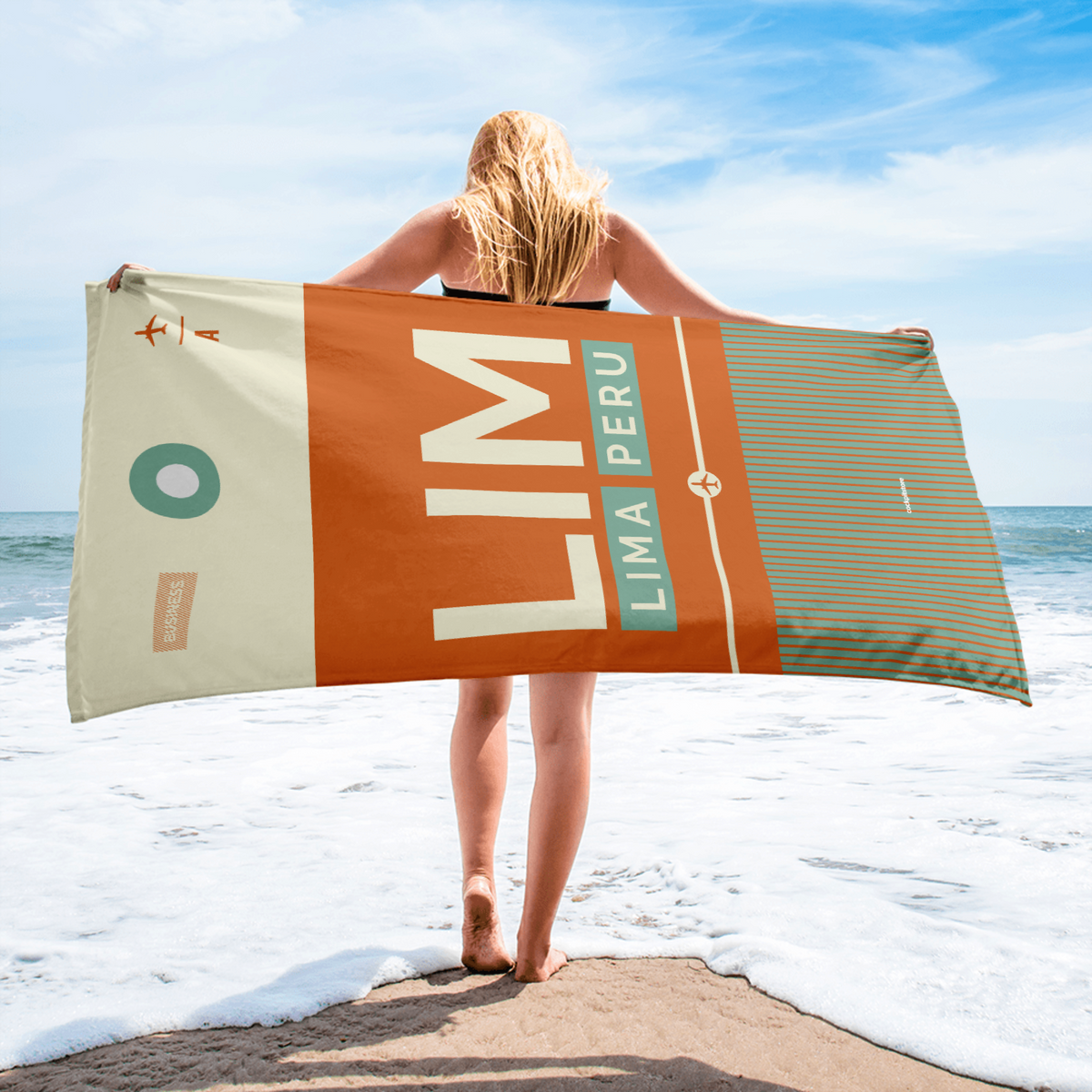 Beach Towel - Bath Towel LIM - Lima Airport Code – Cockpitstore